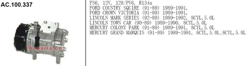 Auto AC compressors (FS6), application for LINCOLN TOWN - Coowor.com