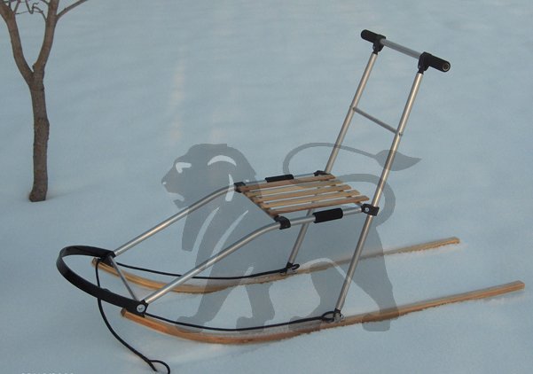 Winter Sports Folding Dog Sled Wooden Foldable Snow Kicksled Sporting Goods