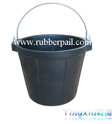 Construction Rubber Bucket Recycled Rubber Pail With Handle Tyre Rubber ...