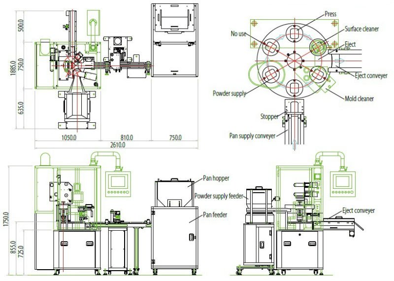 Powder Press Machine For Cosmetics Pressed Powder With Servo Motor ...