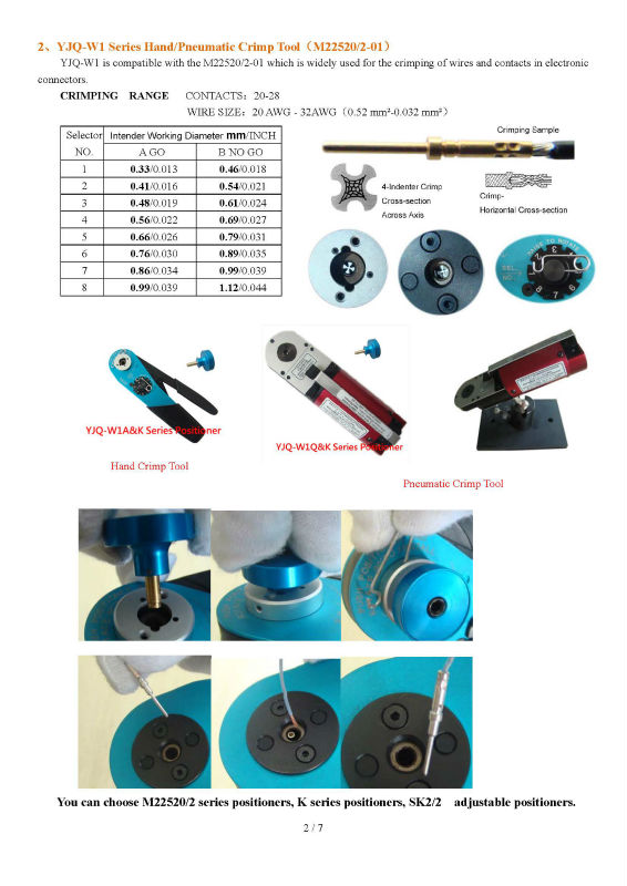 Dmc Wa22 Compatible Yjq-w1q-bm2 Pneumatic Crimp Tool M22520/2-01 20-32awg Used In Electronic ...