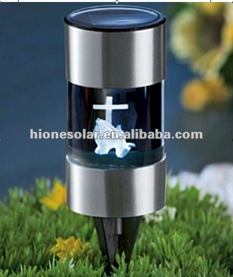 Holy Cross Crystal Solar Grave Light With Praying Hand - Buy Solar ...