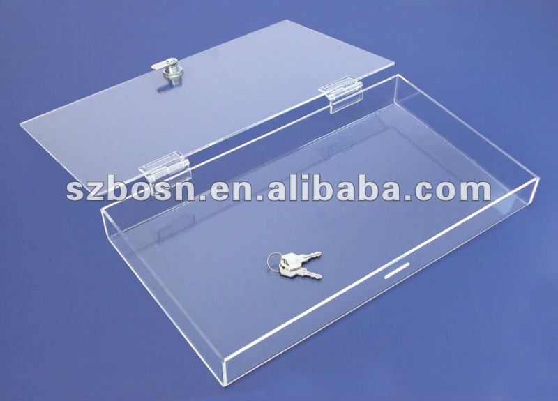 Rectangle Acrylic Box With Hinged Lid And Lock - Buy Acrylic Box ...