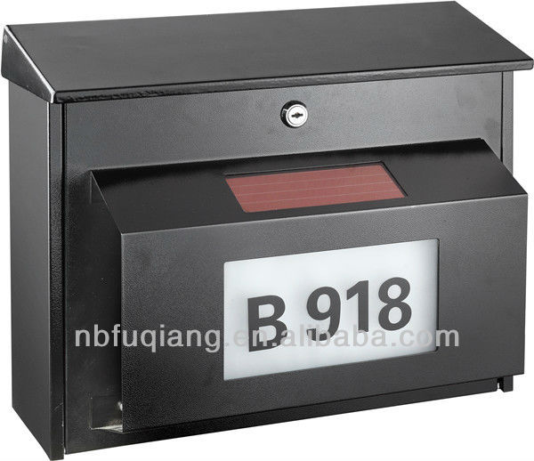 Fq-195 Metal Solar Power House Numbers Mailbox With Two Choice Of Led ...