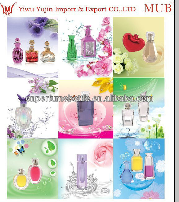 Breve 100/80ml perfume botella de vidrio con tapa de color naranja