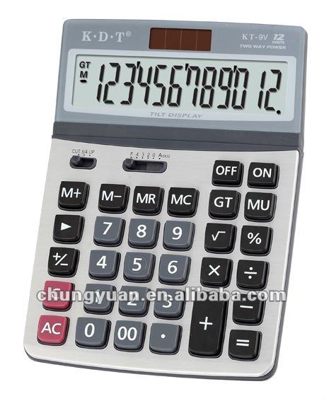 12 Digits Computer Desktop Calculator With Keys With Double Route ...