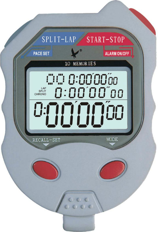 Pc510 Large Lcd Screen Display 3 Row 10 Memories Electronics Stopwatch ...